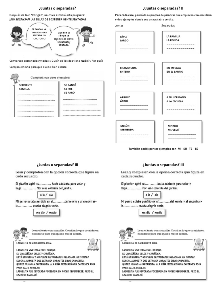 Prácticas Del Lenguaje - Separación de Palabras | PDF