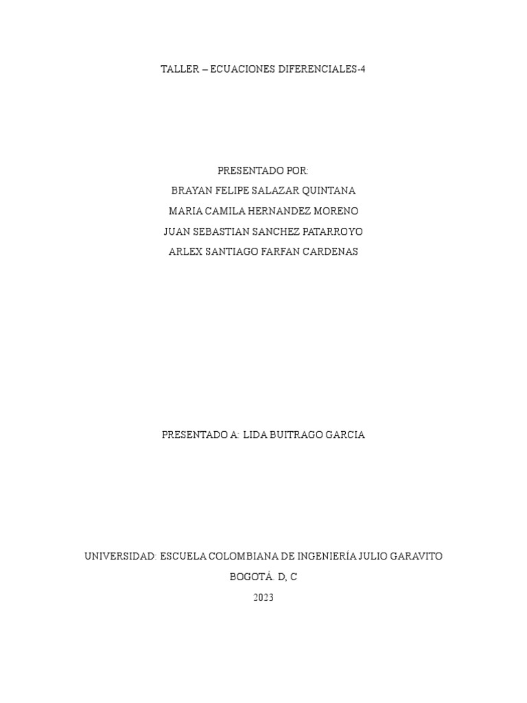 Taller2 Ecdi Grupo4 | PDF | Ecuaciones | Doblar