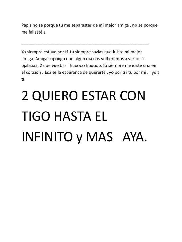 2 Quiero Estar Con Tigo Hasta El Infinito Y Mas Aya | PDF