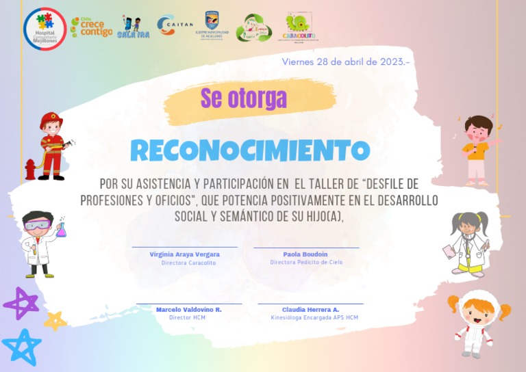 Reconocimiento por Desfile de Profesiones | PDF