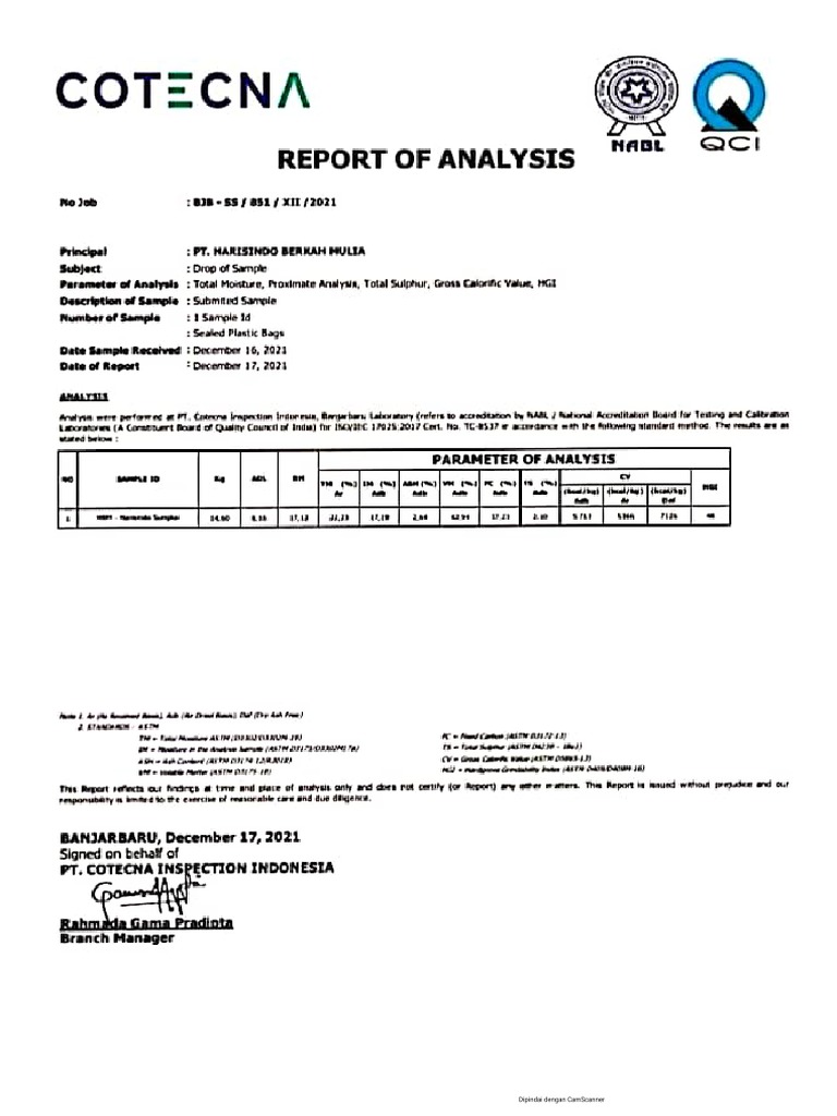 LOI COTECNA INSPECTION INDONESIA | PDF