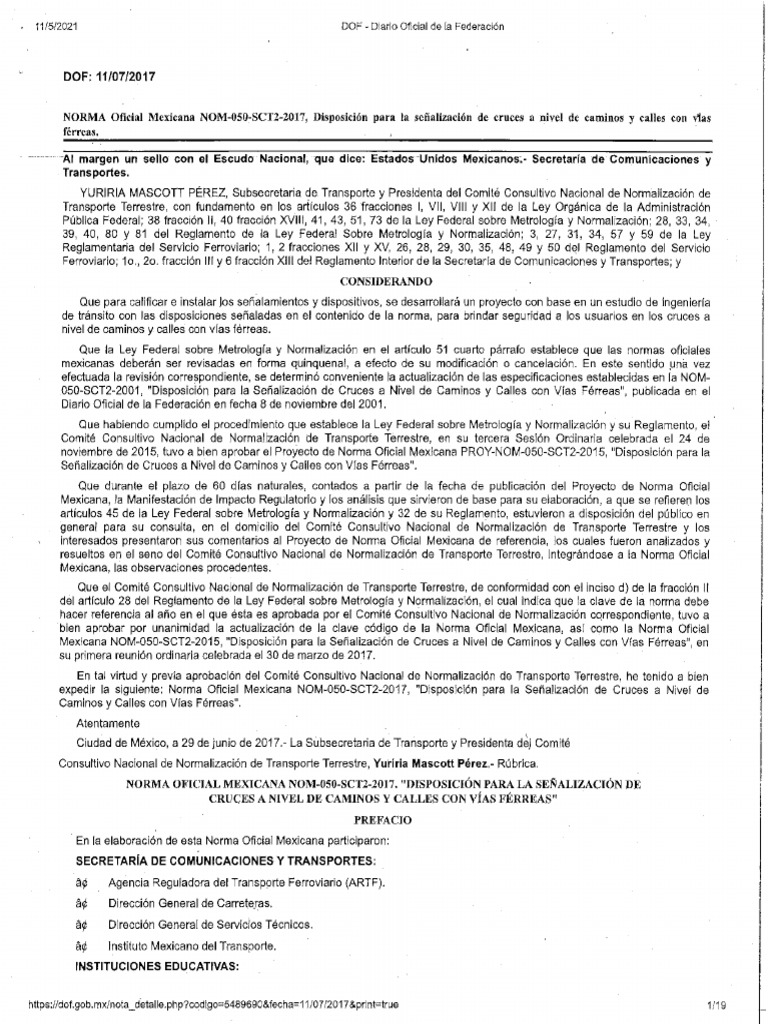 Nom 050 SCT2 2017 | PDF