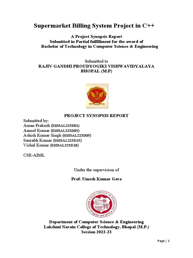 Development of a Supermarket Billing System in C++ with Database Integration and Report ...