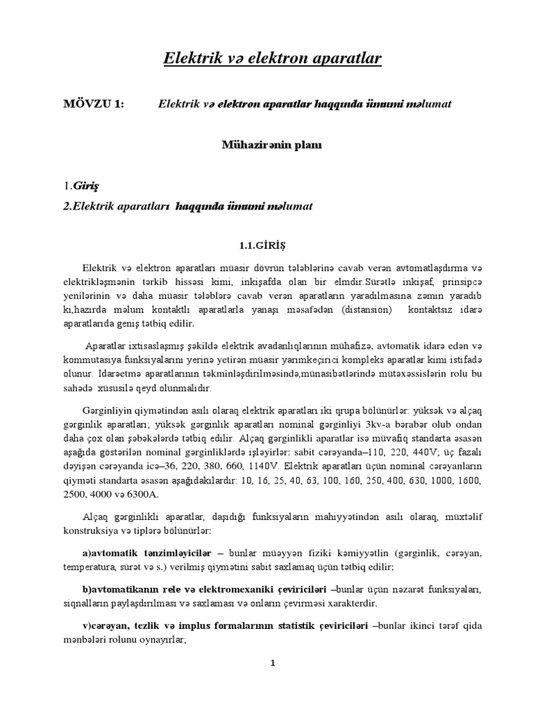 Muhazire El Elektron Aparatlar PDF | PDF