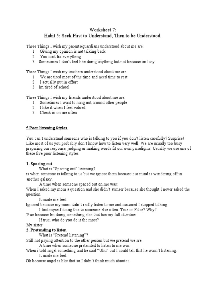 Worksheet 7 | PDF