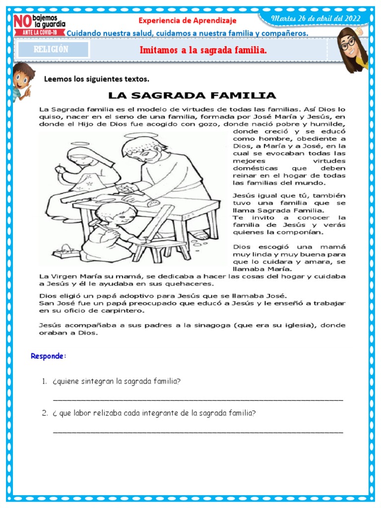 D3 A2 FICHA Imitamos A La Sagrada Familia. | PDF | Felicidad