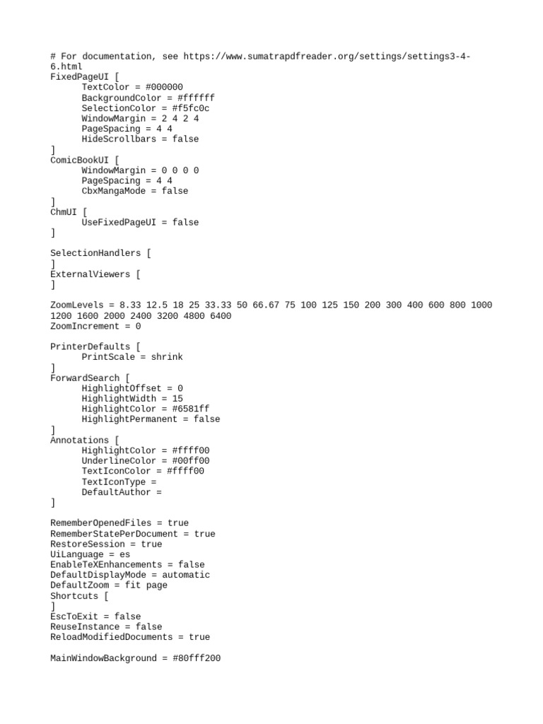 SumatraPDF Settings | PDF SumatraPDF Settings | PDF