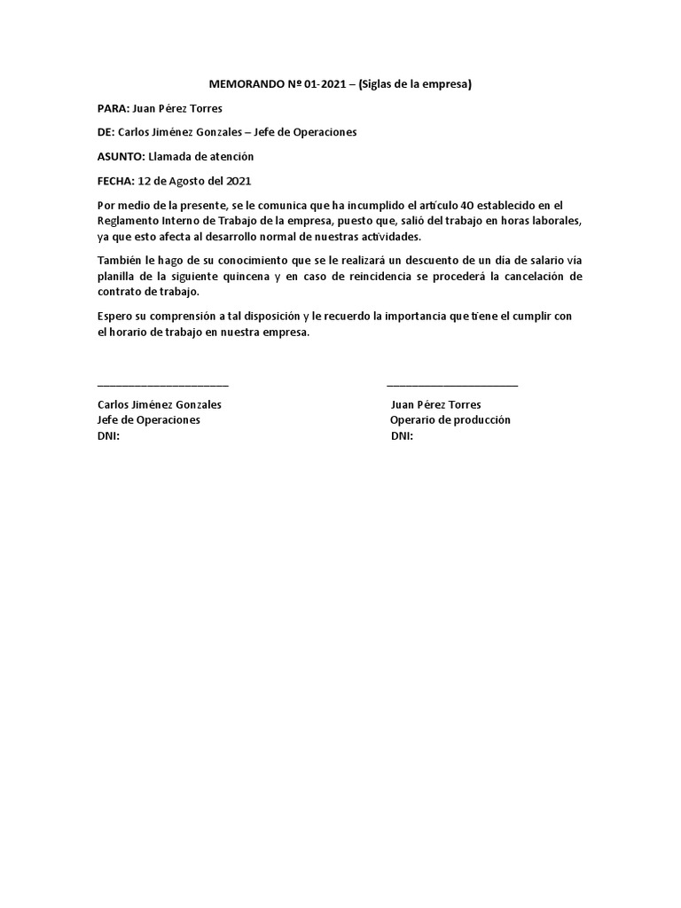 Modelo de Memorando | PDF