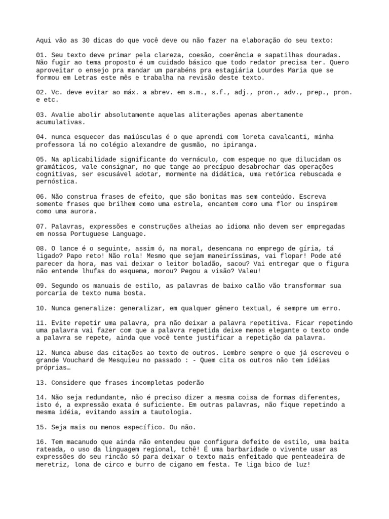 30 dicas para redigir textos | PDF | Linguística | Comunicação humana
