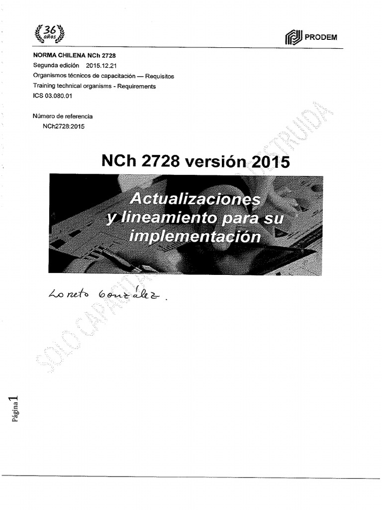 Norma NCH 2728-2015 | PDF