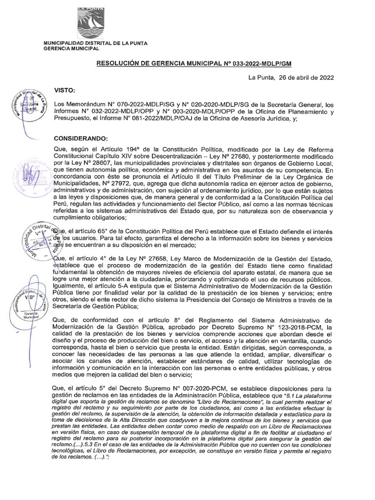 Libro de Reclamaciones | PDF