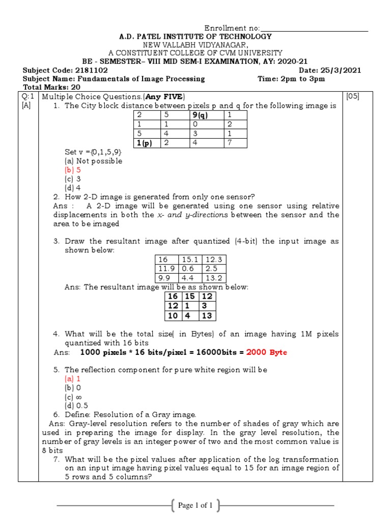 Mid I Questionpaper Solution Fip Pdf