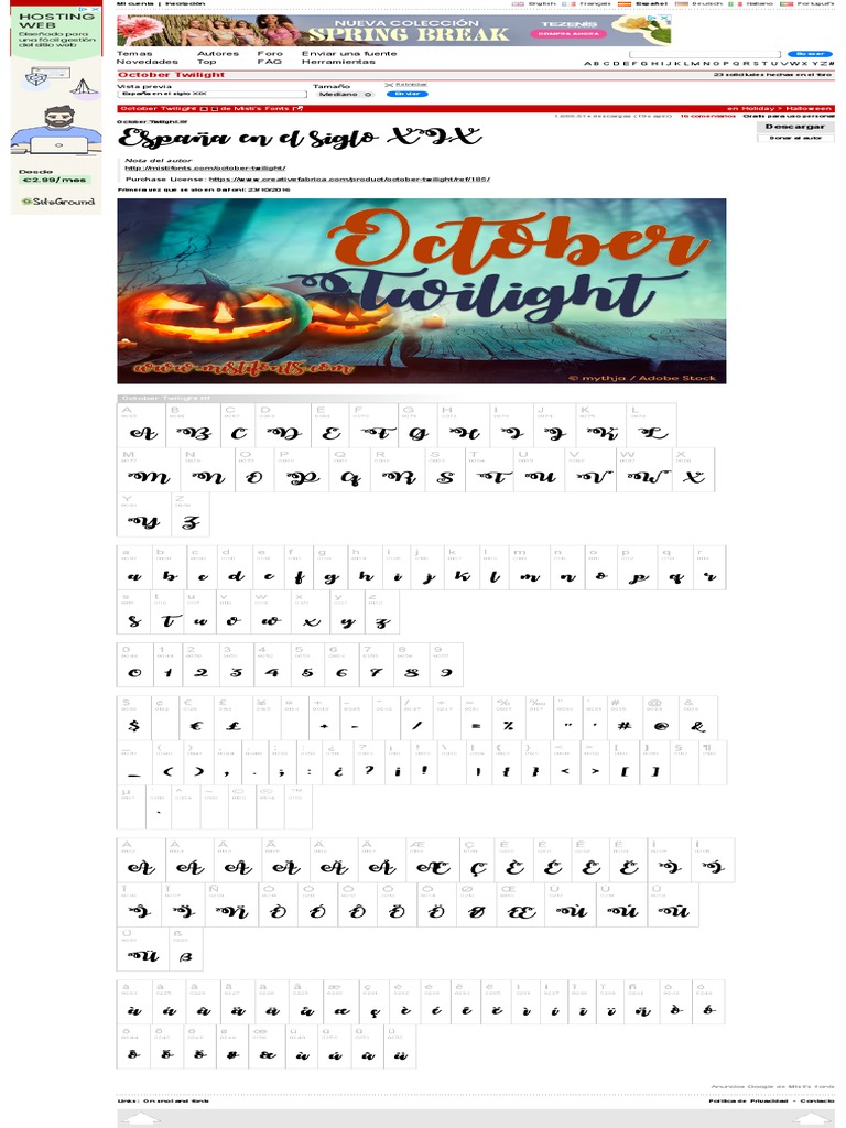 October Twilight dafont.com | PDF