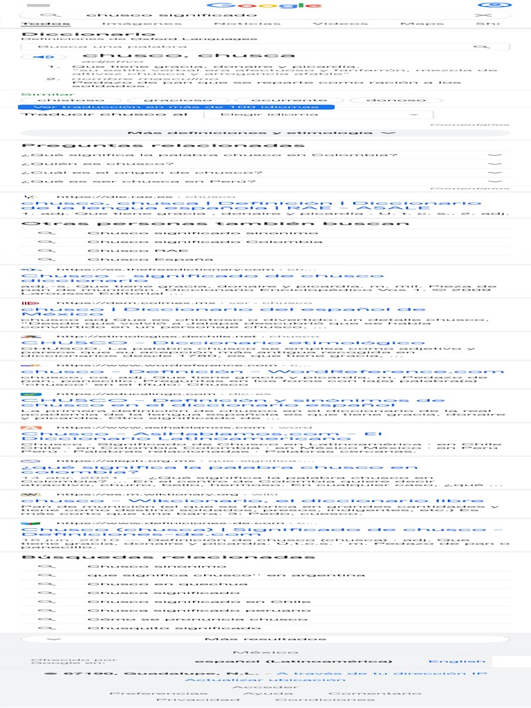 Chusco, Chusca: Diccionario | PDF | Diccionario | Lingüística