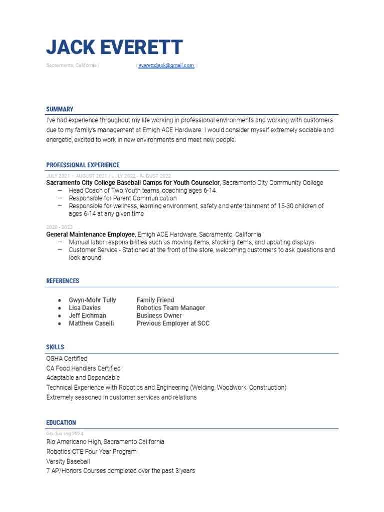 Jack Everett - Robotics | PDF