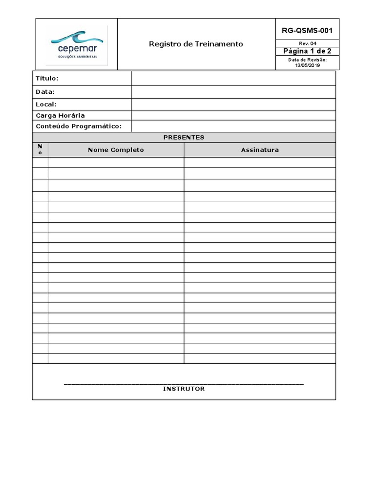 Lista Presença Treinamento NR 6 - EPI | PDF