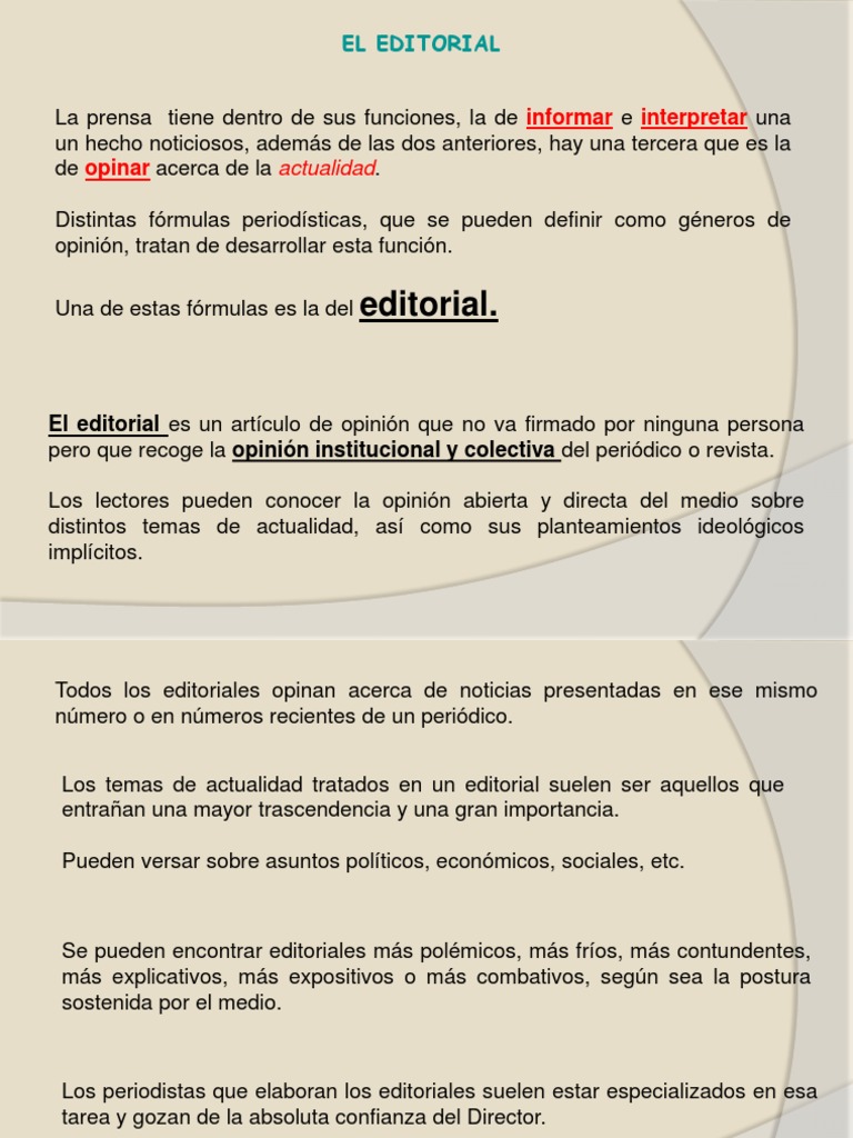 6. Estructura y Como Elaborar El Editorial | Periódicos | Certeza ...