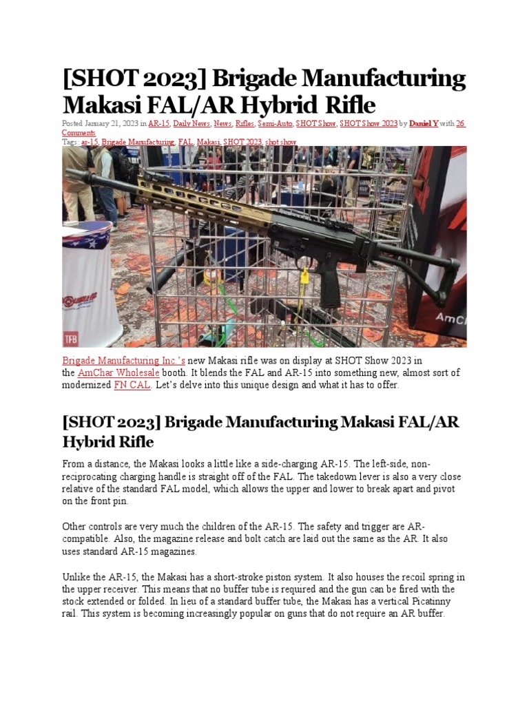 (SHOT 2023) Brigade Manufacturing Makasi FAL/AR Hybrid Rifle | PDF ...