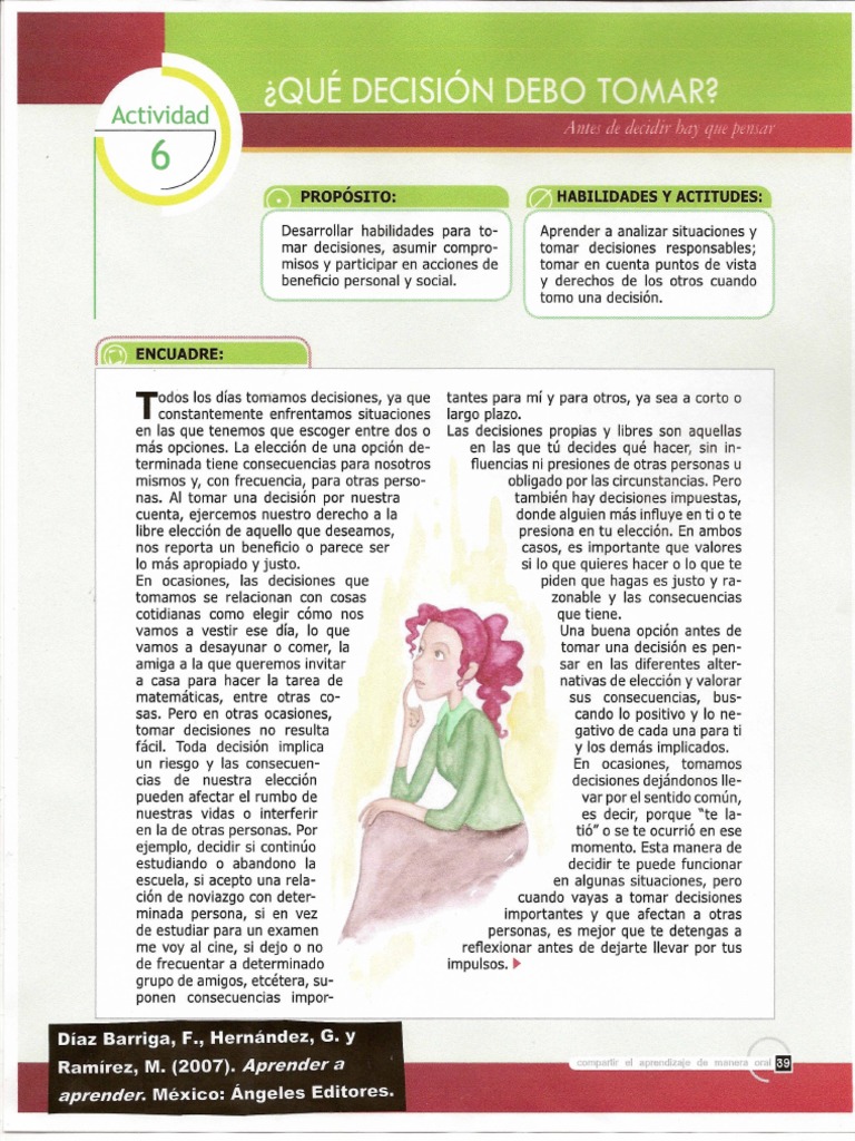 Actividades para la Toma de Decisiones Niños | PDF