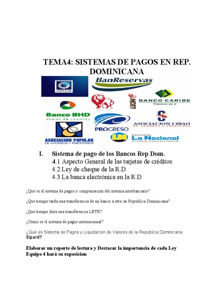 Sistemas de Pagos en República Dominicana | PDF