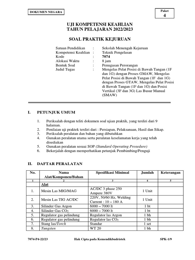 7074-P4-SPK-Teknik Pengelasan-K13rev | PDF