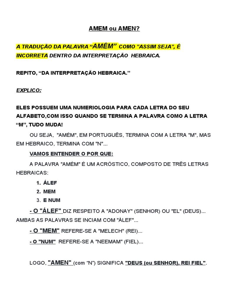 AMEM Ou AMEN | PDF | Artes Linguísticas e Disciplina