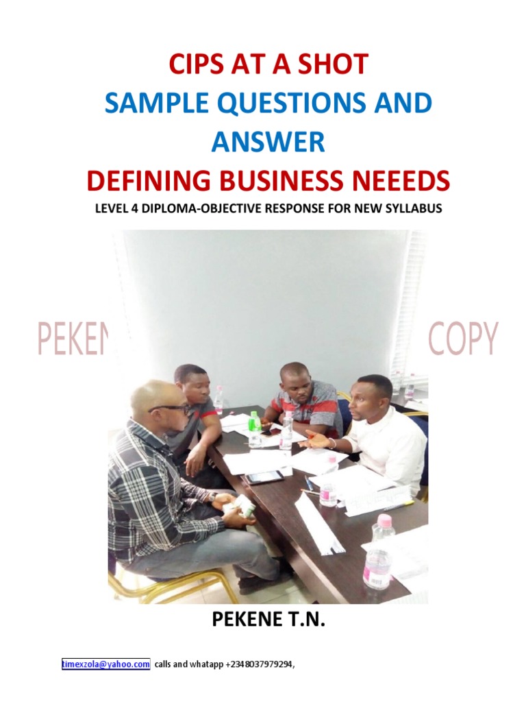 Sample Questions and Answer: Cips at A Shot | PDF | Procurement ...