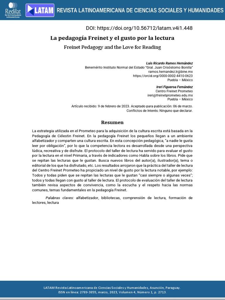 Freinet y el Gusto por la Lectura en Niños | PDF | Educación de la primera infancia | México