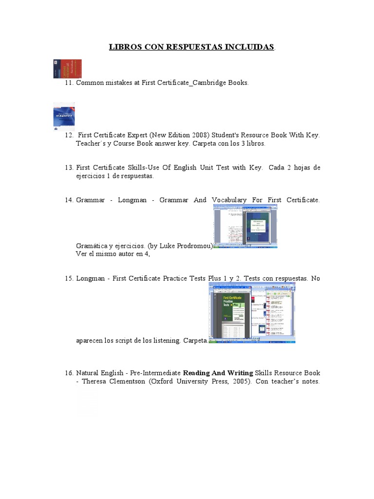 Libros Con Respuestas Incluidas | PDF