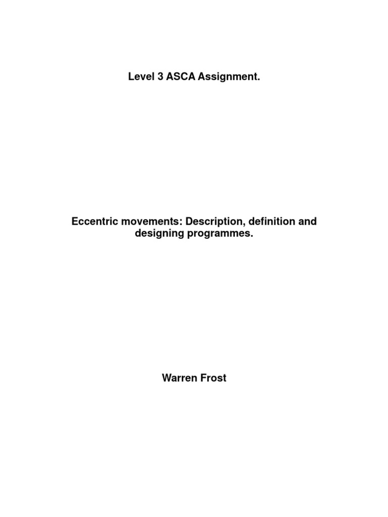 Eccentric Movements: Description, Definition and Designing Programmes ...