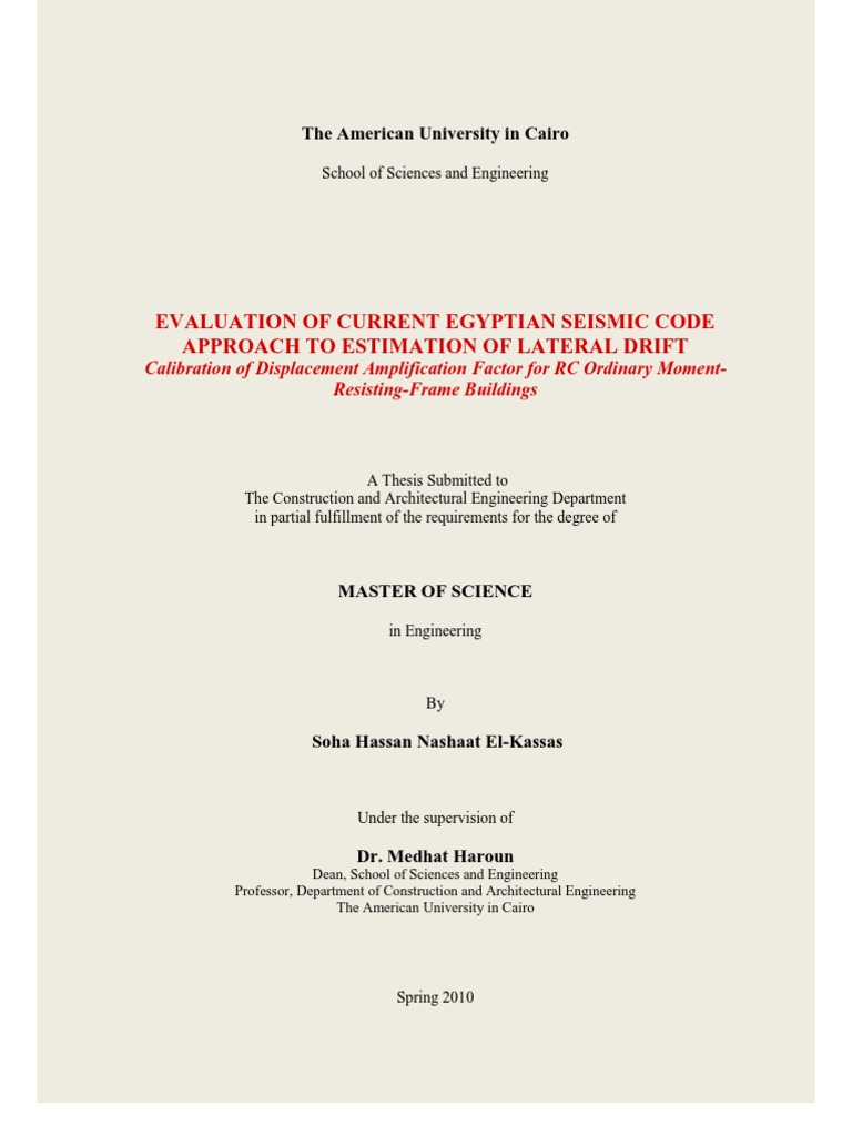 Evaluation of Current Egyptian Seismic Code | PDF | Strength Of ...