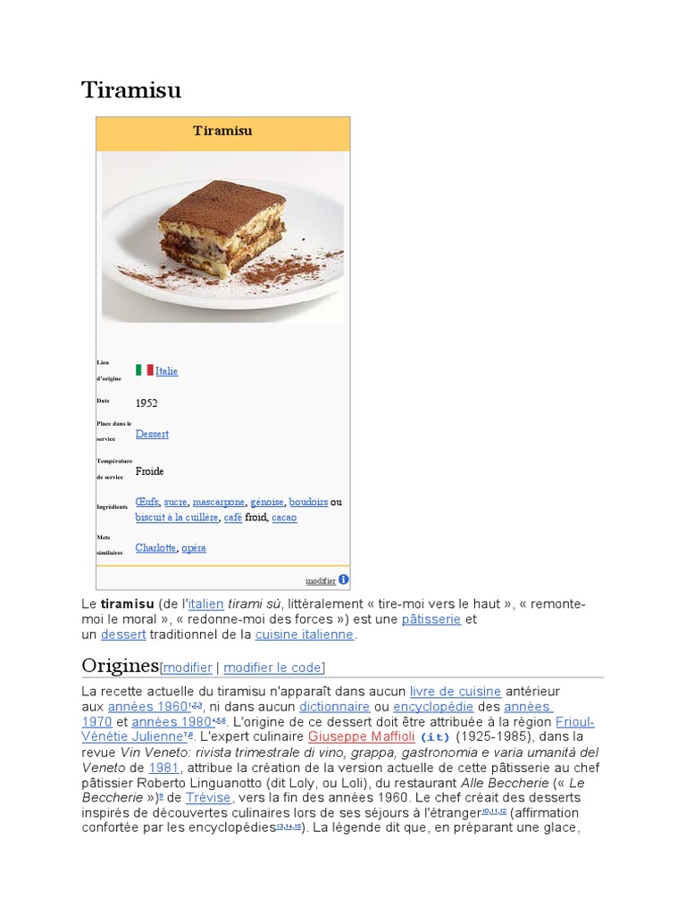 Tiramisu | PDF | Nourritures | Cuisine