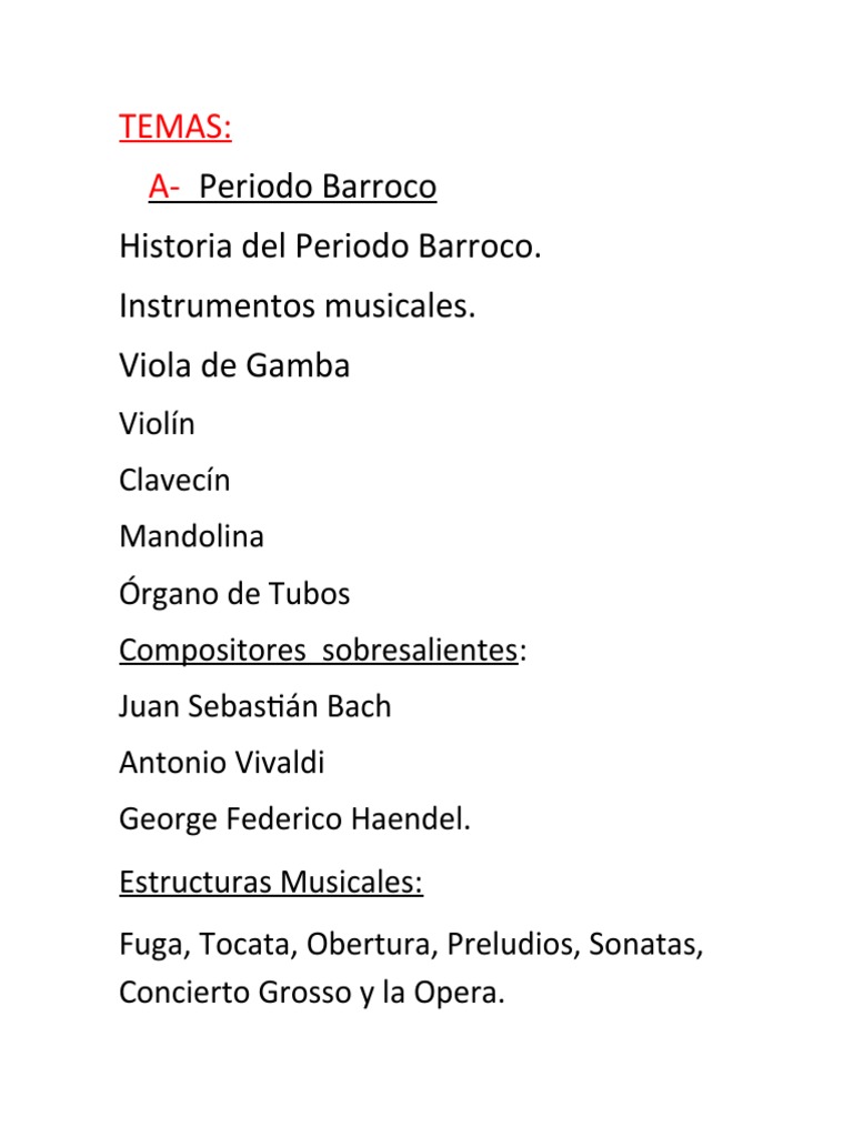 Periodos de La Música | PDF | Clásicos