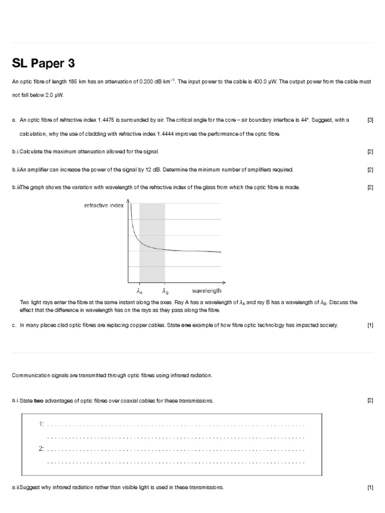 SL Paper 3: One Example of How Fibre Optic Technology Has Impacted Society | PDF | Optical Fiber ...