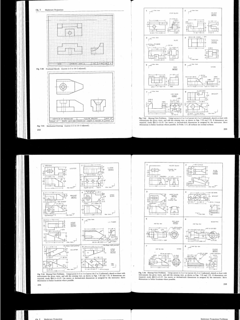 Multiview Drawing Exercises | PDF