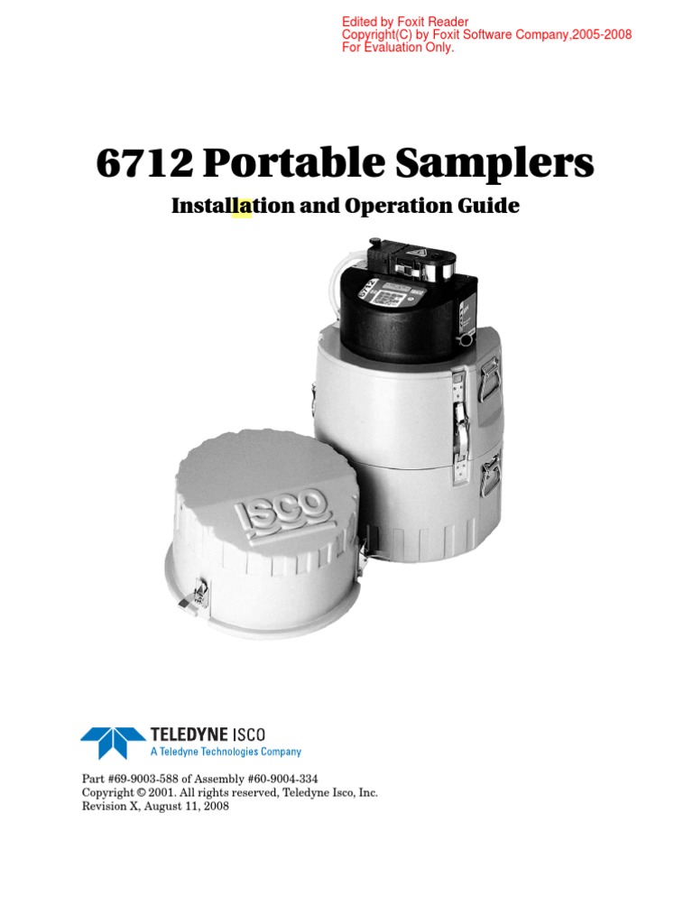 ISCO 6712 Manual | Vacuum Tube | Pump