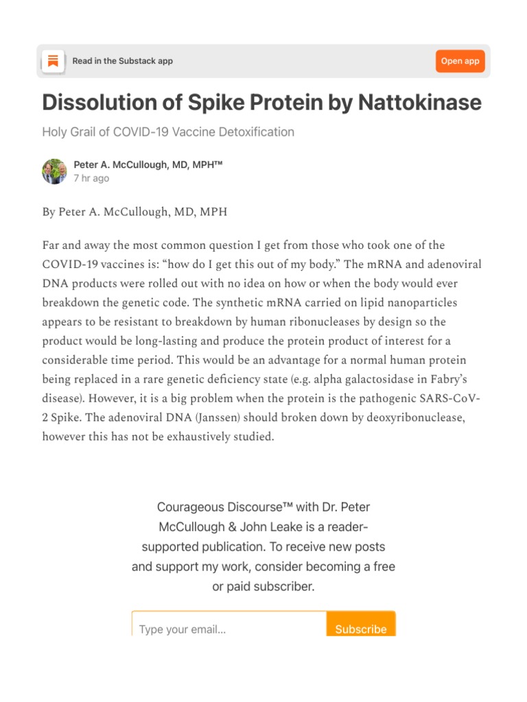 Dissolution of Spike Protein by Nattokinase: Holy Grail of COVID-19 ...