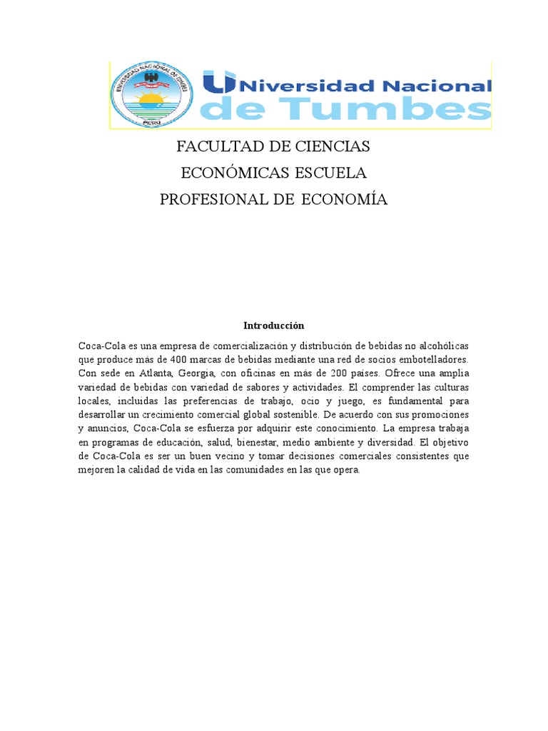 Monografía sobre Coca-Cola y su estrategia | PDF | Gestión estratégica ...