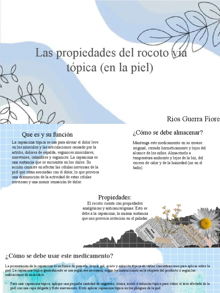 Propiedades de Rocoto Via Topica en La Piel | PDF | Dolor | Piel