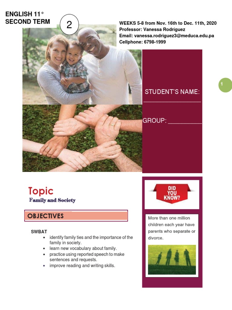 2 Term Study Guide # 2 | PDF | Family | Parent