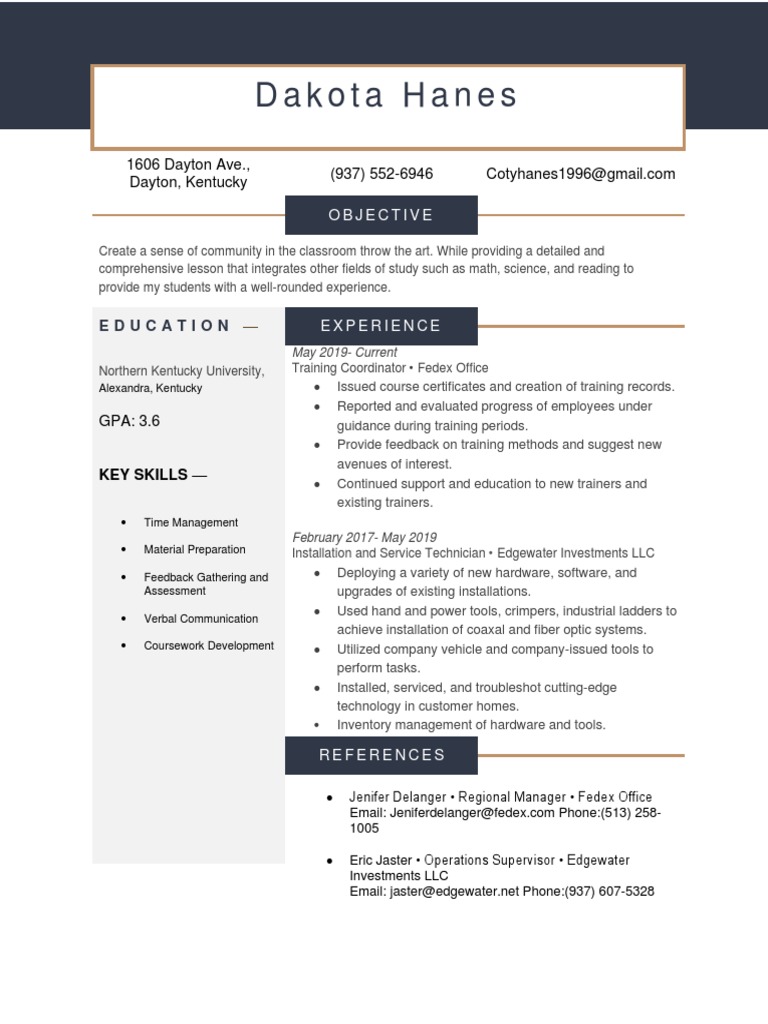 Dakota Hanes Resume | PDF | Communication | Learning