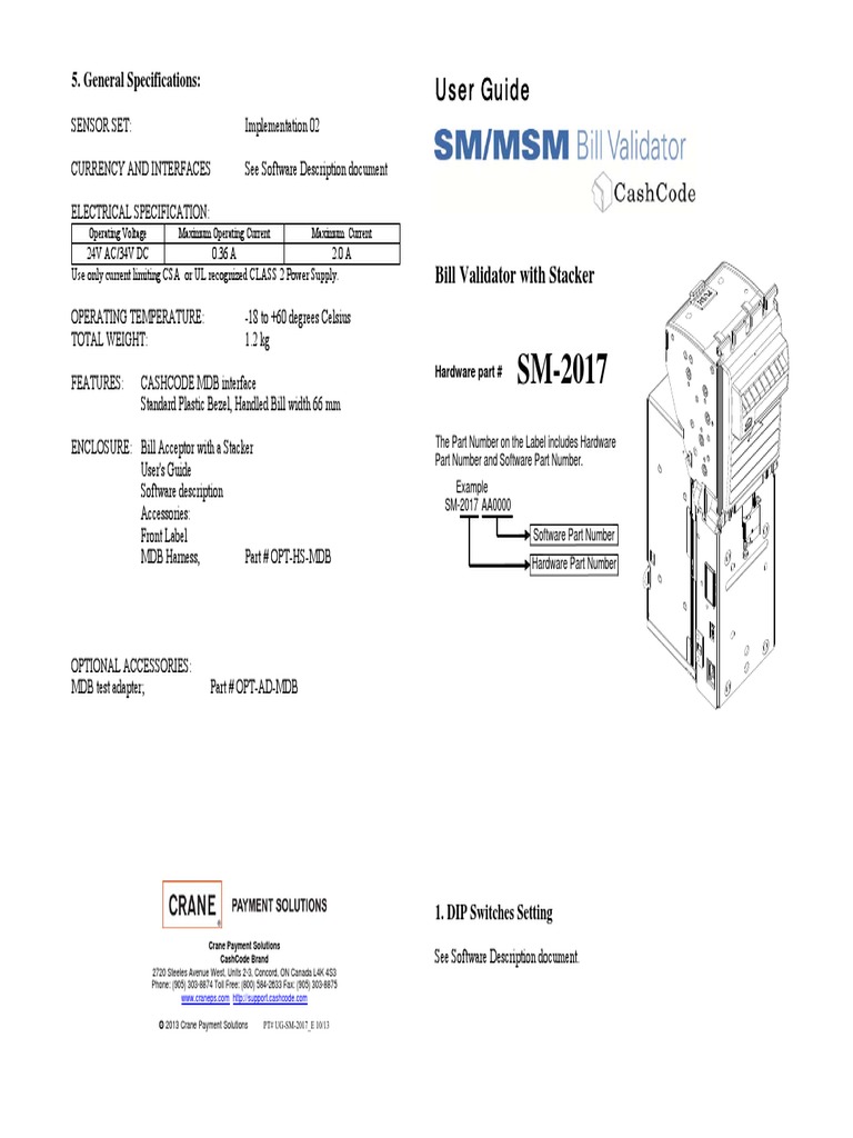 User Guide: Bill Validator With Stacker | PDF | Computer Hardware ...