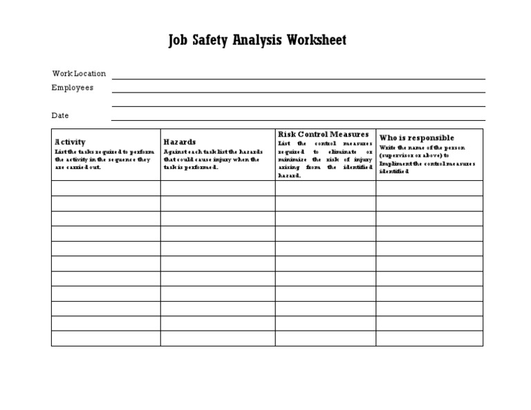 Job Safety Analysis Guide | PDF
