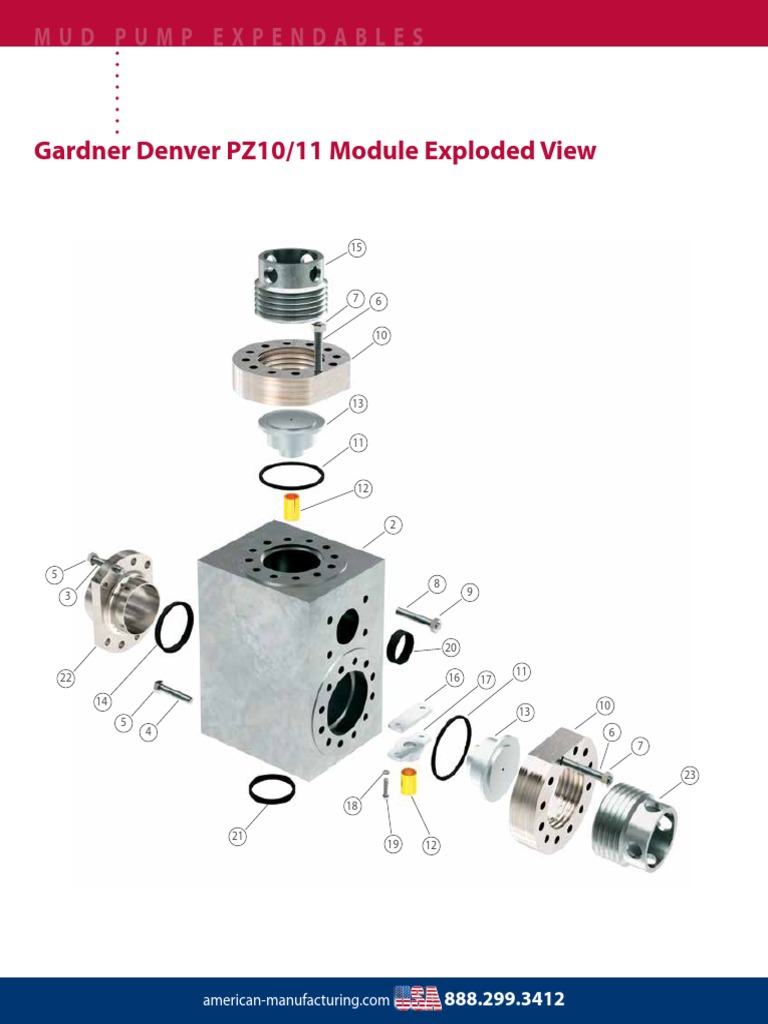 GARDNER DENVER Style PZ10-11 Fluid End Assembly 5000 PSI | PDF | Pump ...