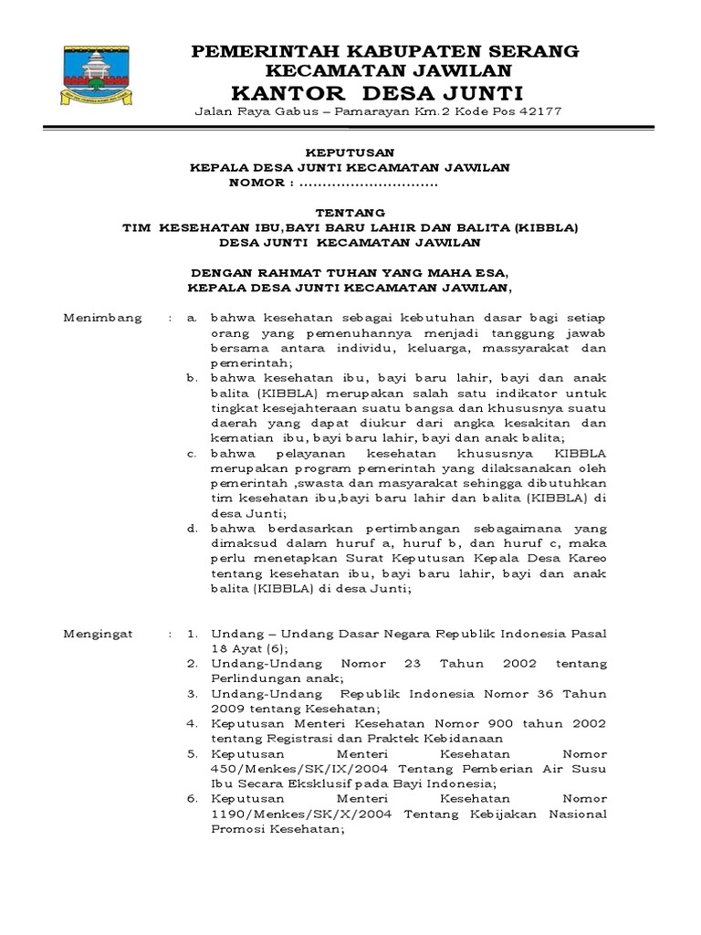 SK Kiblla Desa Junti | PDF