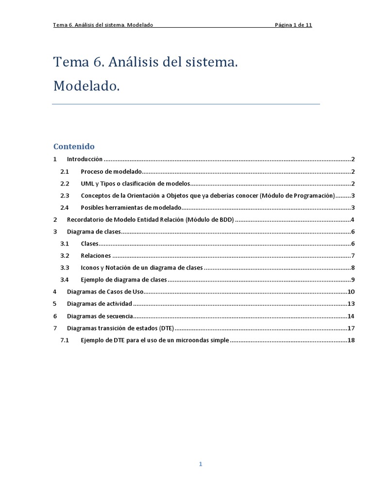 UD06 Analisis Del Sistema Modelado | PDF