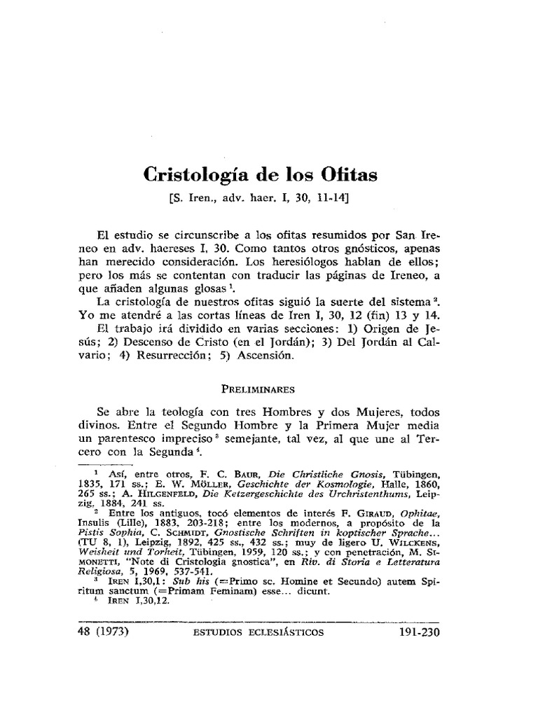 Cristología de Los Ofitas | PDF | Jesús | María, madre de Jesús