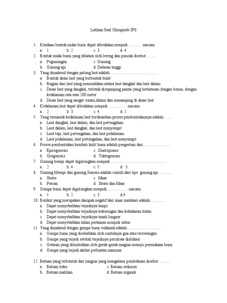 Latsol Olimpiade Ips | PDF