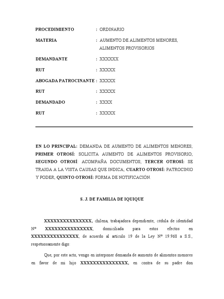 Demanda Alimentos Menores | PDF | Pensión alimenticia | Gobierno
