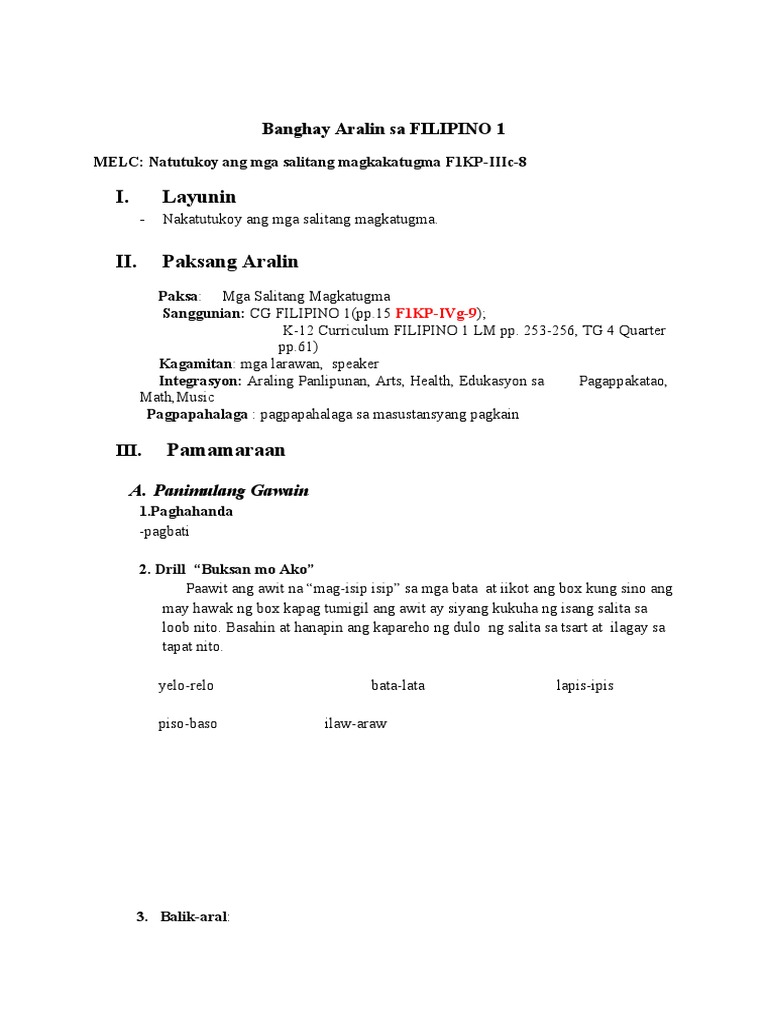 2ND COT Filipino | PDF